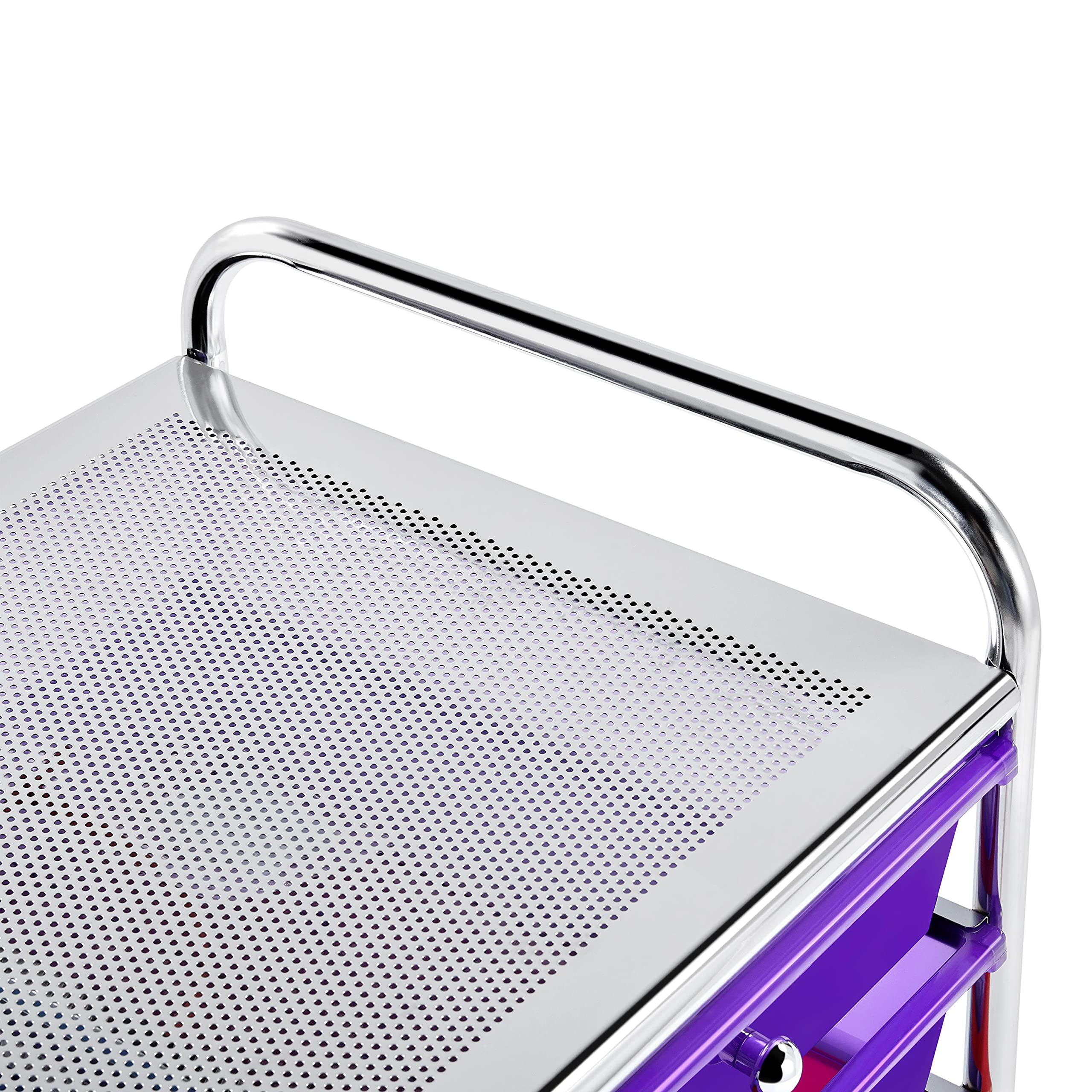 Topeakmart Utility Cart with 12 Drawers Rolling Cart Organizer Plastic Storage Drawers Craft Trolley 360 Degree Castor Wheels, Multicolor