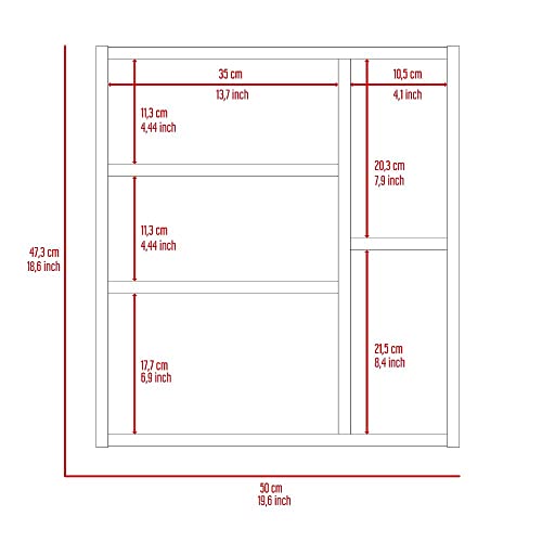 Voohek Medicine Cabinet with Three Internal, Single Door and Two External Shelves for Bathroom, a Unique Mirror, Manufactured Wood, White