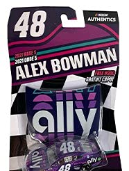Winners 2021 Alex Bowman #48 Ally Authentics Wave 5 Car 1:64 Scale Diecast with Mini Hood Insert Car Measures 3in Long x 1 in Wide x 1in Tall