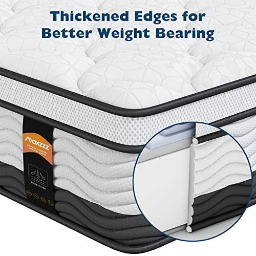 Maxzzz King Mattress in a Box 14 Inch Bamboo & Gel Infused Memory Foam Pocket Spring Hybrid Mattress - Medium Firm - Pressure Relief - Made in USA - CertiPUR-US Certified
