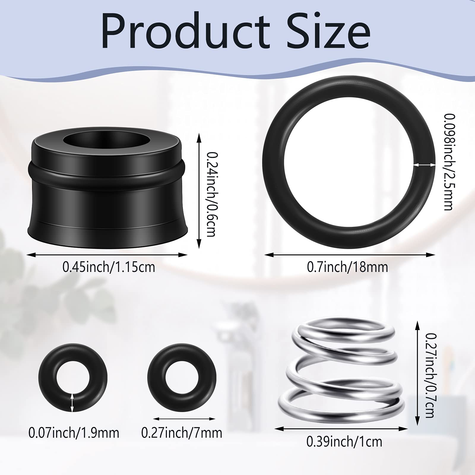 Hotop 40 Pieces RP4993 Replacement Seats Springs and O Rings Faucet Stem Repair Kit Compatible with RP4993 Faucet Stem Replacement