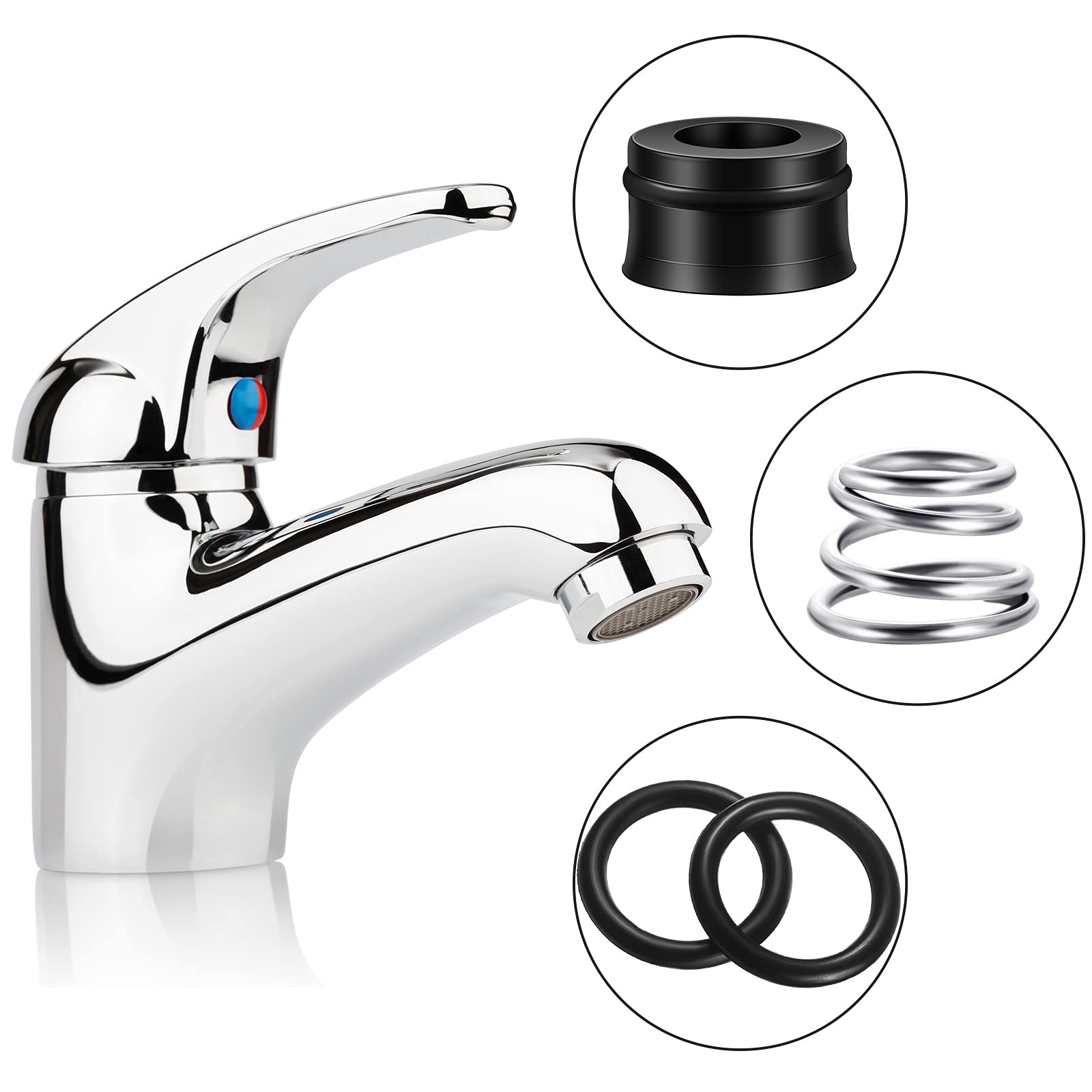 Hotop 40 Pieces RP4993 Replacement Seats Springs and O Rings Faucet Stem Repair Kit Compatible with RP4993 Faucet Stem Replacement