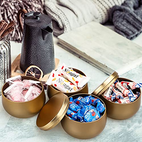 Candle Tin Cans 24 Pieces,Candle Containers Candle Jars with Lids, 8 oz, for Candles Making, Arts & Crafts, Storage, and Gifts, Golden