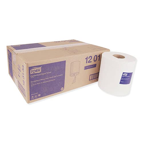Tork 120133 Advanced Centerfeed Hand Towel, 1-Ply, 8 1/4"W x 11 4/5"L, White, 1000 per Roll (Case of 6 Rolls)