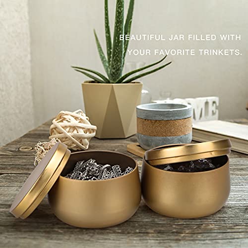 Candle Tin Cans 24 Pieces,Candle Containers Candle Jars with Lids, 8 oz, for Candles Making, Arts & Crafts, Storage, and Gifts, Golden