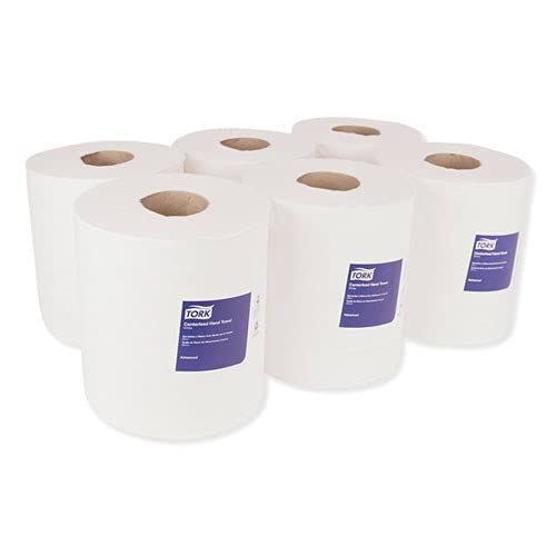 Tork 120133 Advanced Centerfeed Hand Towel, 1-Ply, 8 1/4"W x 11 4/5"L, White, 1000 per Roll (Case of 6 Rolls)