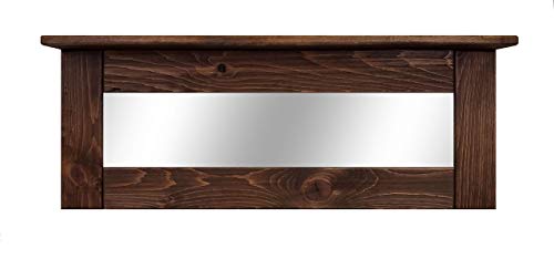 Oxford Farmhouse Wall Hook Coat Rack with Mirror & Shelf, Towel Hook, Purse Hook, Rustic Hook, Key Hooks - 20 Colors, Special Walnut