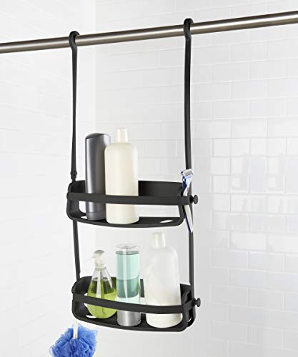Umbra Flex Hanging Shower Caddy, Bathtub Shelf and Bathroom Organizer, Black