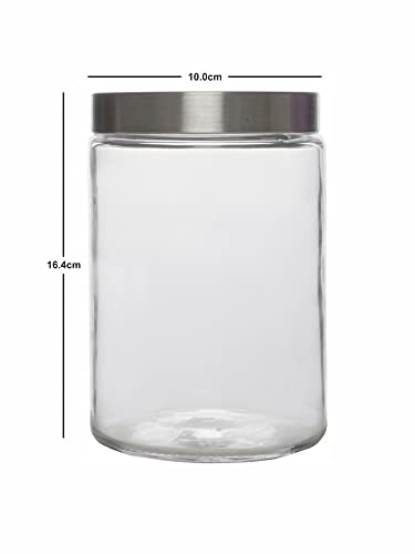 Goodhomes Glass Food Storage Big Jars Container Set of 3 Pieces 1200ml