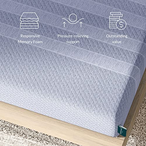 Leesa Studio 10" Mattress, Queen Size, Cooling Memory Foam / CertiPUR-US Certified / 100-Night Trial, Heather-blue