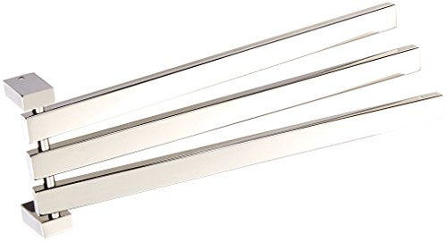 Cortesi Home CH-BR798116 Enzo Contemporary Stainless Steel Adjustable 3 Swing Towel Rack, 3 Arm, Chrome Finish