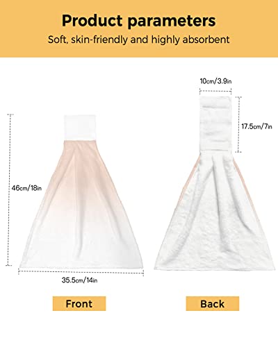 Ombre Gradient Hanging Hand Towels Kitchen Towel Absorbent Towel Hanging Towel Hand Bath Towel, 18"x14" Decorative Soft Oven Towel Quick Dry Dish Cloth Towels 2Pcs, Peach Pink and White Gradient Art
