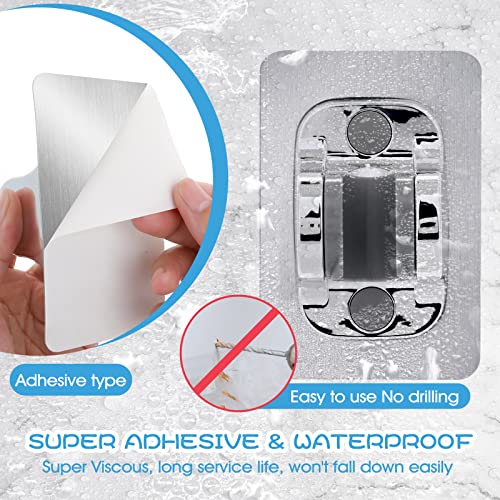 Thinp Strong Adhesive Shower Holder, Handheld Shower Head Holder No Drilling Wall Mounted Shower Bracket Shower Hose Holder for Handheld Shower Head