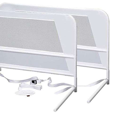 KidCo Double Pack Mesh and Steel Telescopic Toddler Child Bed Rail Guard 39 Inches Long for Twin, Double, Full Size Queen, and King Mattress, White