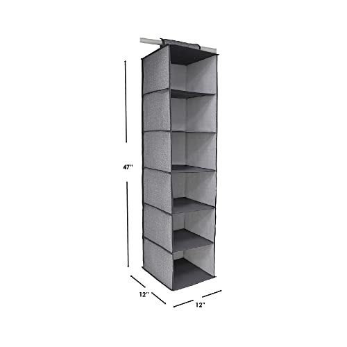 Home Basics SB39011 Hanging Closet Organizer, 6 Shelf, Grey