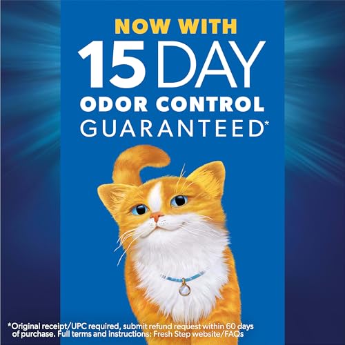 Fresh Step Outstretch Long Lasting Clumping Litter Simply Unscented, Activated Charcoal Litter Lasts 50% Longer, 19 lb. Box