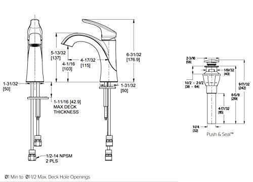 Pfister Weller Bathroom Sink Faucet, Single Handle, Single Hole or 3-Hole, Brushed Nickel Finish, LG42WR0K