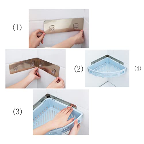 LAPUTA Wall Mount Organizer,Shower Caddy Punch-Free Plastic Wall Corner Triangle Shampoo Holder with Drain Design for Kitchen, Bathroom, Cabinet, Toilet, Office Beige One Size