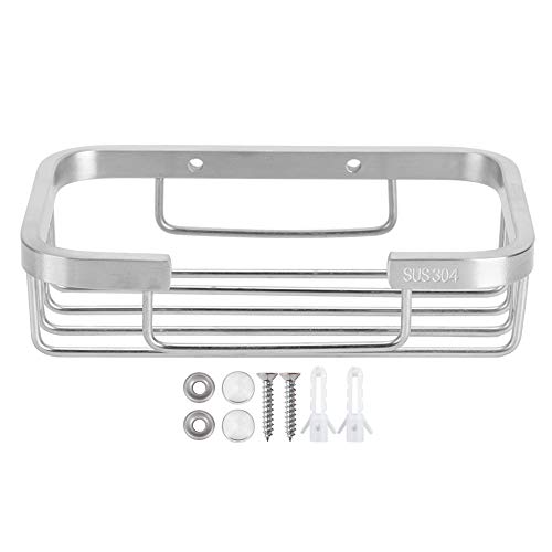 Shower Caddy Basket Shelf Wall Mounted Soap Basket Square Basket Bathroom Rack Holder Black Toilet Bathroom Accessory 304 Stainless Steel