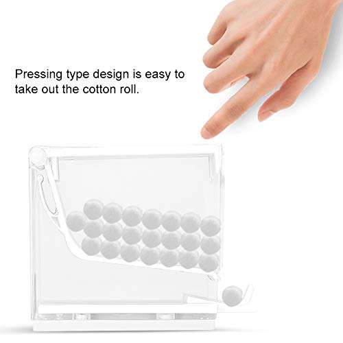 Dentist Cotton Case Teeth Cotton Roll Dispenser Cotton Roll Dispenser Cotton Roll Press Type Cotton Holder Press Type Cotton Swab Storage Box[White]