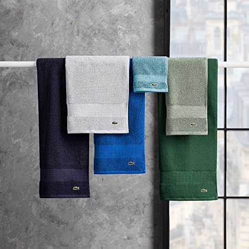 Lacoste Heritage Supima Cotton Wash Cloth, Surf Blue, 13" x 13"