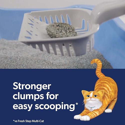 Fresh Step Outstretch Long Lasting Clumping Litter Simply Unscented, Activated Charcoal Litter Lasts 50% Longer, 19 lb. Box
