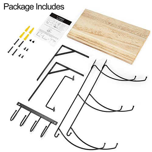 TJ.MOREE Towel Rack Wall Mount for Bathroom Storage, 3 Sectional Metal Bath Towel Rack with 4 hooks for Small Bathroom Organization