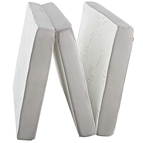 Modway Relax Tri-Fold Mattress CertiPUR-US Certified with Soft Removable Cover and Nonslip Bottom, 39inch x 75inch x 4inch, Twin