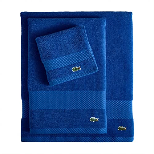 Lacoste Heritage Supima Cotton Wash Cloth, Surf Blue, 13" x 13"