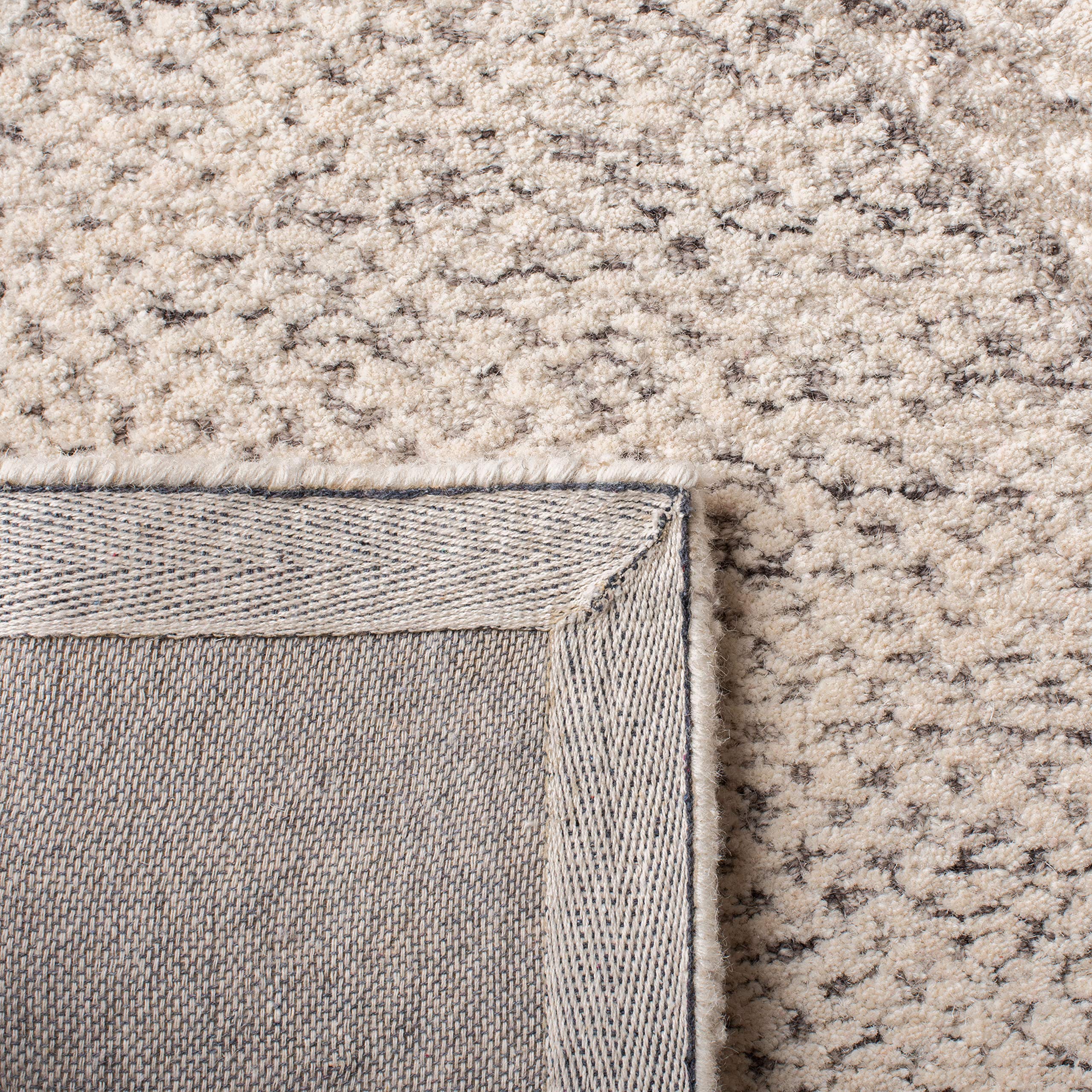 SAFAVIEH Abstract Collection Runner Rug - 2'3" x 12', Ivory & Grey, Handmade Wool, Ideal for High Traffic Areas in Living Room, Bedroom (ABT345F)