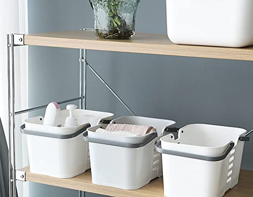 Yesland 4 Pcs Shower Caddy Basket - White Portable Plastic Organizer Storage Baskets with Handles Shower Caddy Bins Tote for Shampoo, Body Wash, Essentials, Makeup in Bathroom - 11.3 x 7 x 6.25 Inch