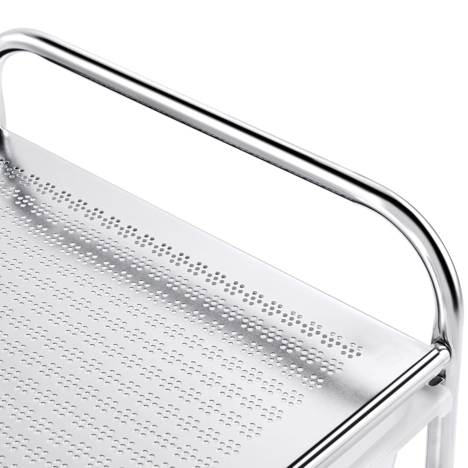 Yaheetech 4 Drawers Rolling Storage Cart and Organizer Metal Frame Plastic Storage Bins with Drawers Plastic Trolley Organizer on Wheels Plastic Craft Storage Container Rolling Bin Set 2, White