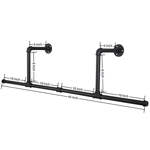 MUZIK 40 inch Long Industrial Pipe Clothes Rack, Heavy Duty Wall Mounted Garment Racks for Bathroom Cabinet Boutique Clothing Store