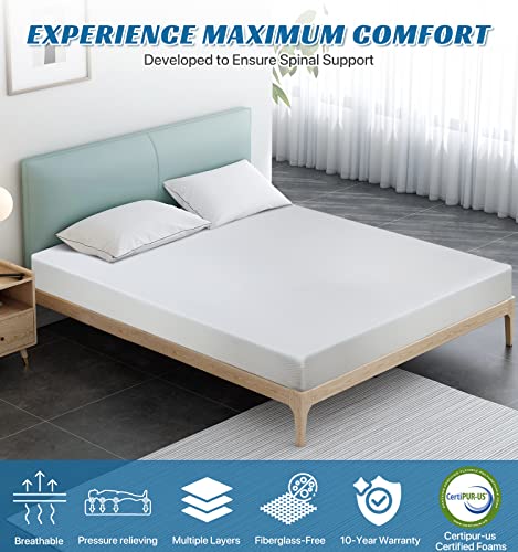 Full Size Mattress, 6 Inch Gel Memory Foam Mattress for Cool Sleep & Pressure Relief, Medium Firm RV Daybed Mattress for Kid Adults, Bed-in-a-Box, CertiPUR-US Certified