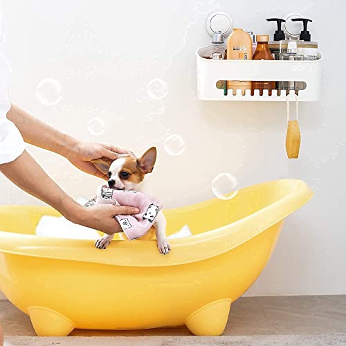LEVERLOC Shower Caddy Suction Cup Toothbrush Holder Suction Cup One Second Installation NO-Drilling Removable Powerful Suction Shower Caddy Suction Cup Waterproof Organizer
