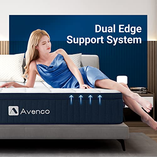 Avenco King Mattress, King Size Mattress in a Box, 12 Inch Latex Hybrid Mattress King, Cool Tencel Fabric & Bamboo Memory Foam & Pocket Spring, Medium Firm, CertiPUR-US, 10 Years Support (NDSM30)
