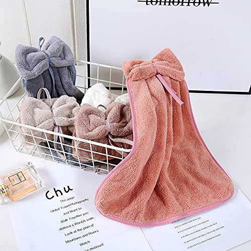 MNTT Wipe Dishcloths,Cute Soft Hanging Absorbent Bowknot Quick Drying Hand Towel Bathroom Accessories Kitchen Tools(5pcs Set)