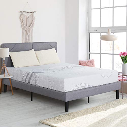 PrimaSleep 10 inch Hybrid Spring Mattress,Gel Memory Foam,White (Twin)