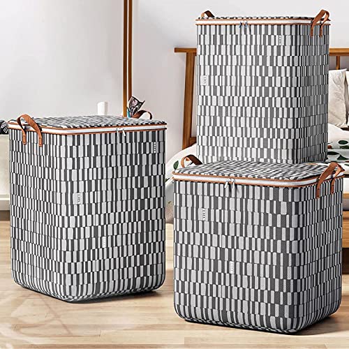 180L Large Storage Bags - Clothes Storage Bins Foldable Closet Organizer Storage Containers with Durable Handles Thick Fabric for Clothing, Blanket, Comforters, Bed Sheets, Pillows and Toys (180L)