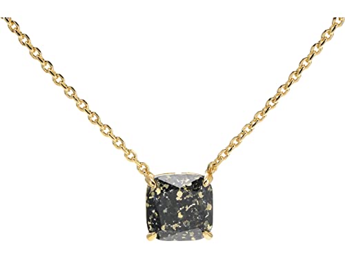 kate spade new york Pendants Mini Small Square Pendant Necklace Black Glitter One Size