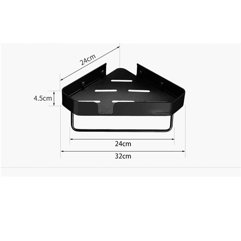 MBBJM Bathroom Shelf Organizer Shower Black Corner Shelves Wall Mounted Aluminum Toilet Shampoo Holder No Drill