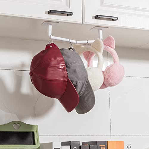 10 Pcs Hat Hooks for Baseball Caps Adhesive Hat Rack for Wall Hat Organizer Cap Hanger Holder Storage No Drilling for Door Office Closet Wall Bedroom