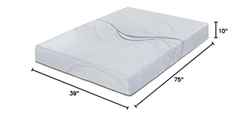 PrimaSleep 10 inch Hybrid Spring Mattress,Gel Memory Foam,White (Twin)