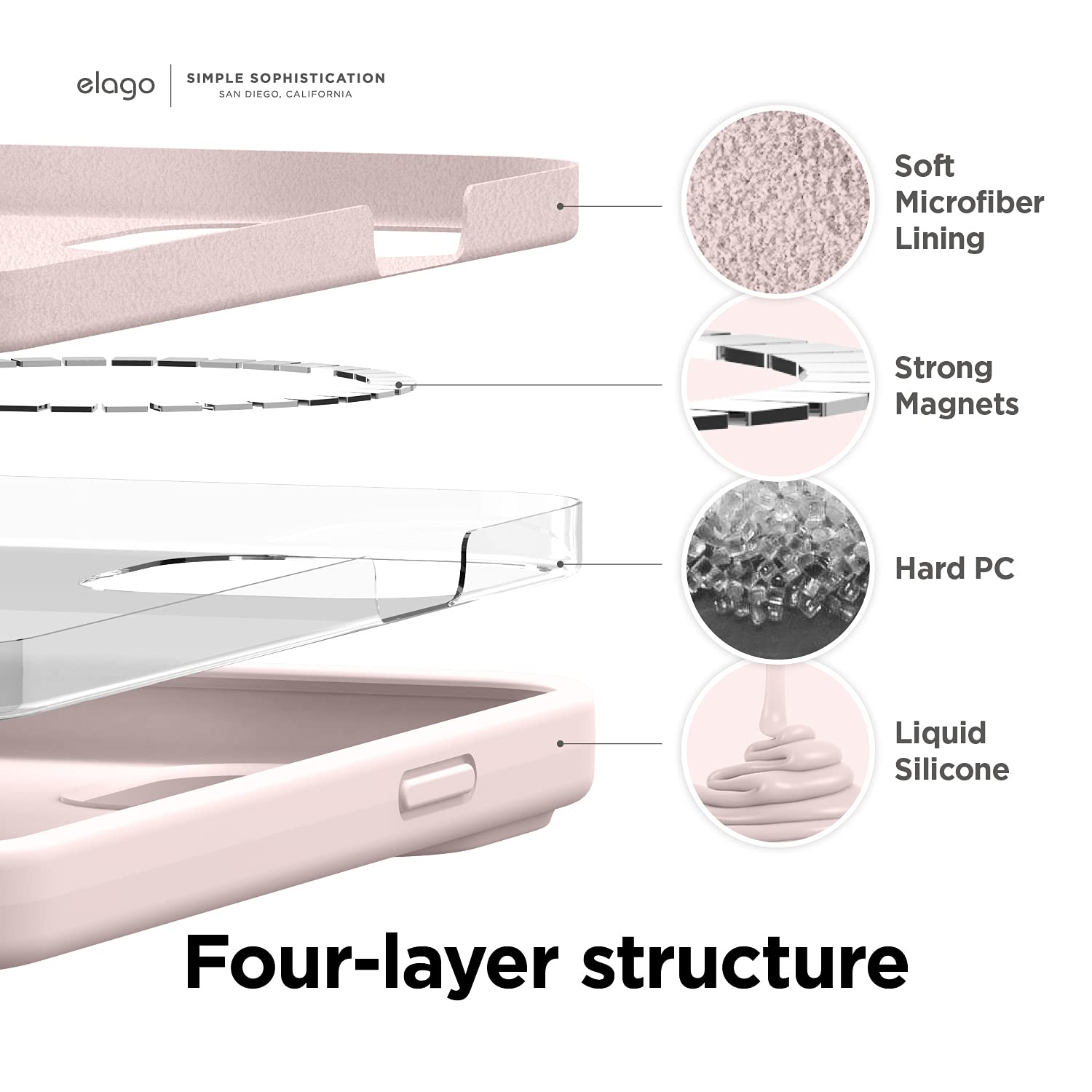 elago Magnetic Silicone Case Compatible with MagSafe Compatible with iPhone 13 Pro Max 6.7 Inch - Built-in Magnets, Protective Cover, Compatible with All MagSafe Accessories (Lovely Pink)