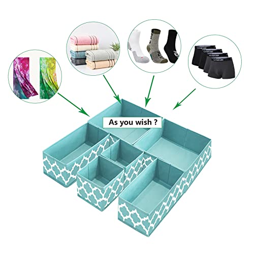 Cube Storage Bins 11x11 inches and Clothes Drawer Organizer(Blue)