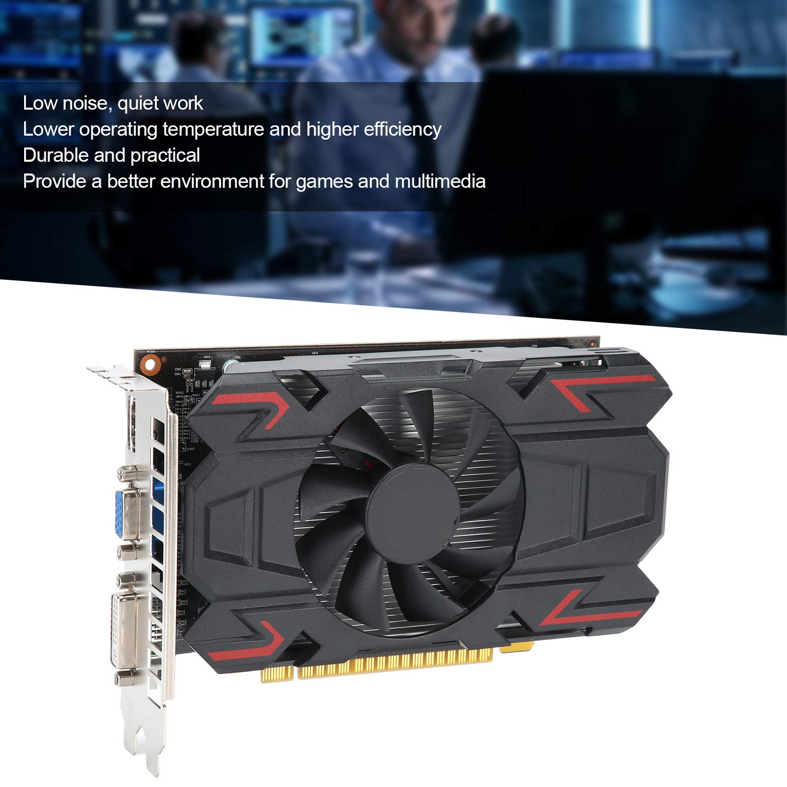 Computer Graphics Cards, 4GB Graphics Card, for AMD Graphics Card, GPU for Gaming PC, Low Noise and Quiet Work, HD6770 128Bit DDR5 650MHz