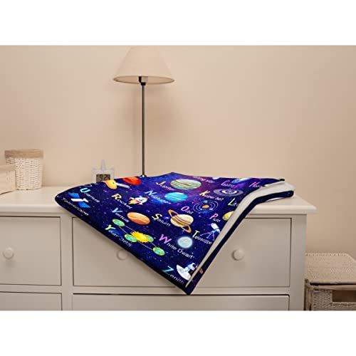 ARTBLANKET Space Alphabet Throw Blanket Fannel Fleece Super Soft Funny Blanket Travel Throw Blanket for Bed Couch Sofa 40 x 50 Inch for Kid