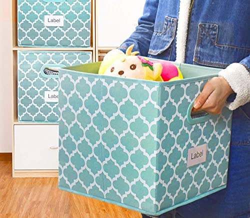 Cube Storage Bins 11x11 inches and Clothes Drawer Organizer(Blue)