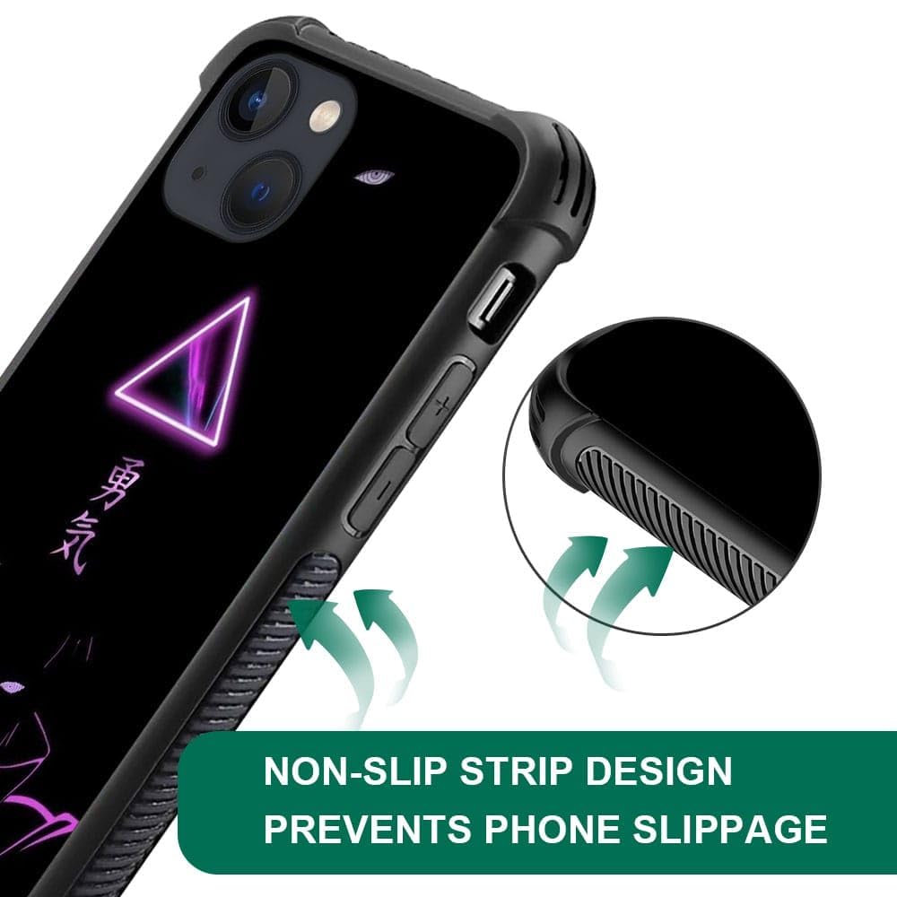 Goodsprout iPhone 13 Pro Max Case - Anime Courage Logo Design, Shockproof, Non-Slip, Wireless Charging Compatible