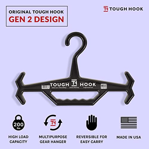 Original Tough Hook Hanger Max Pack Set of 4 | 2 Black and 2 Midnight Black |USA Made | Multi Pack